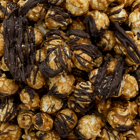 Large Gourmet Dark Chocolate Sea Salted Caramel Popcorn Bag – Signature ...