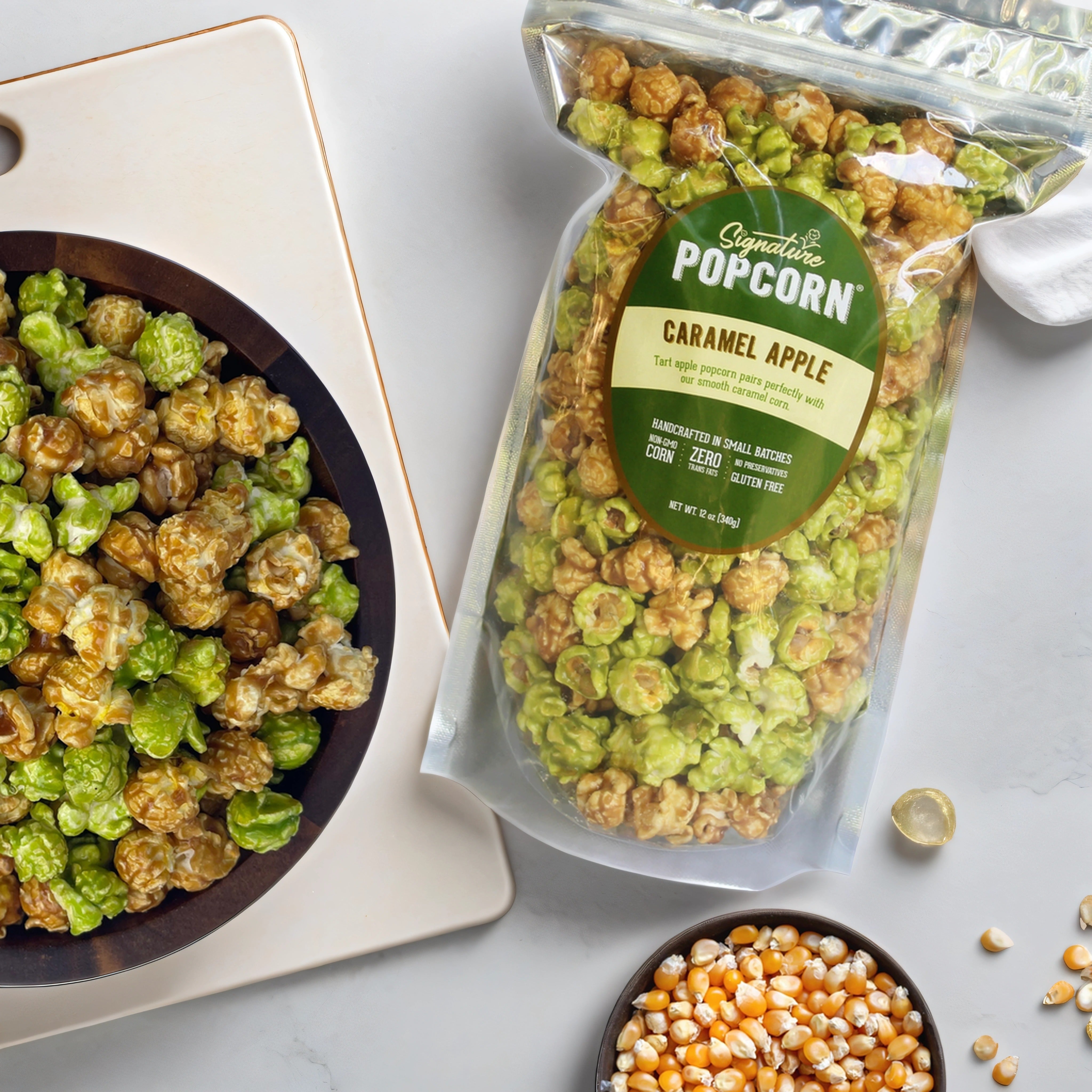 Large Gourmet Caramel Apple Popcorn Bag – Signature Popcorn
