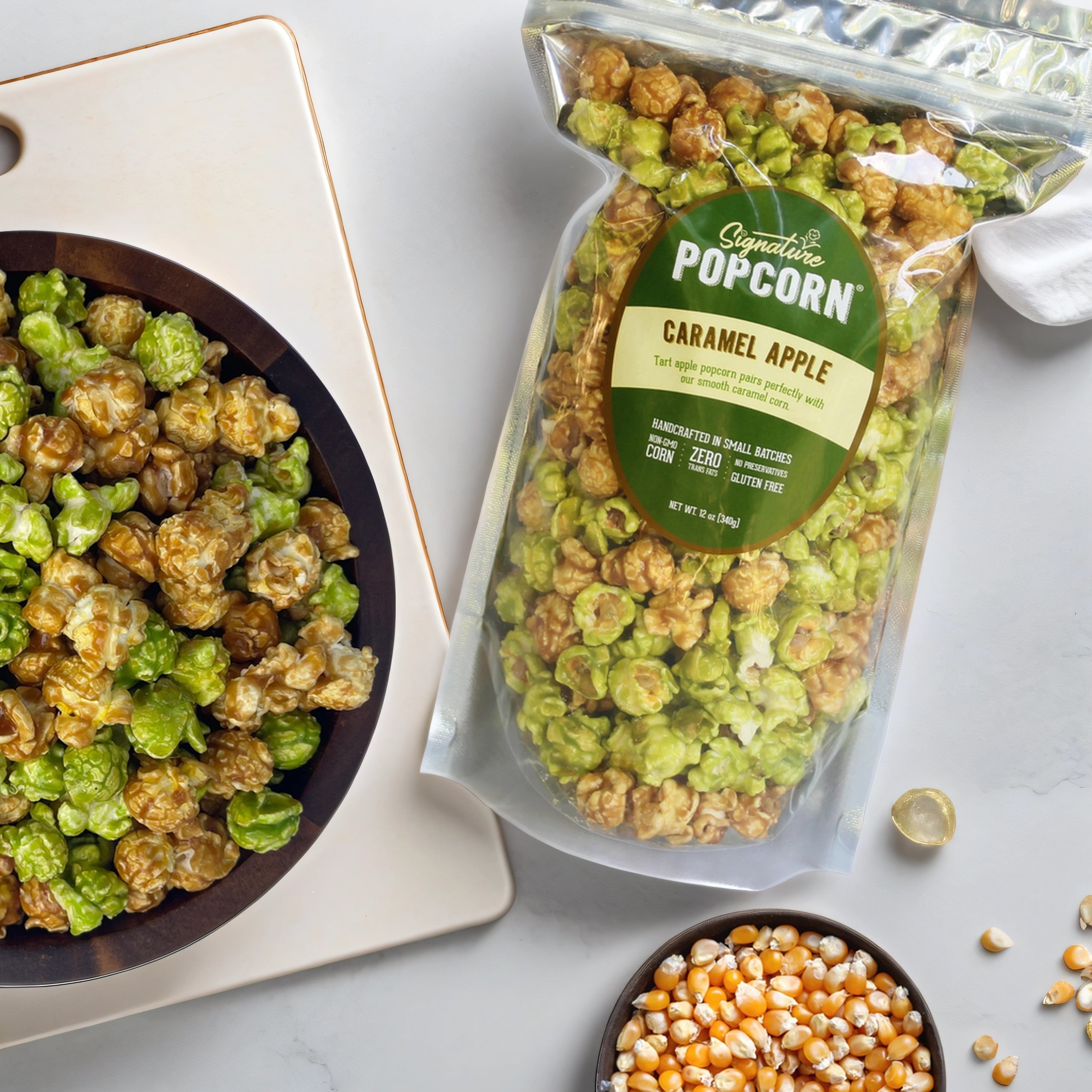 Large Gourmet Caramel Apple Popcorn Bag – Signature Popcorn