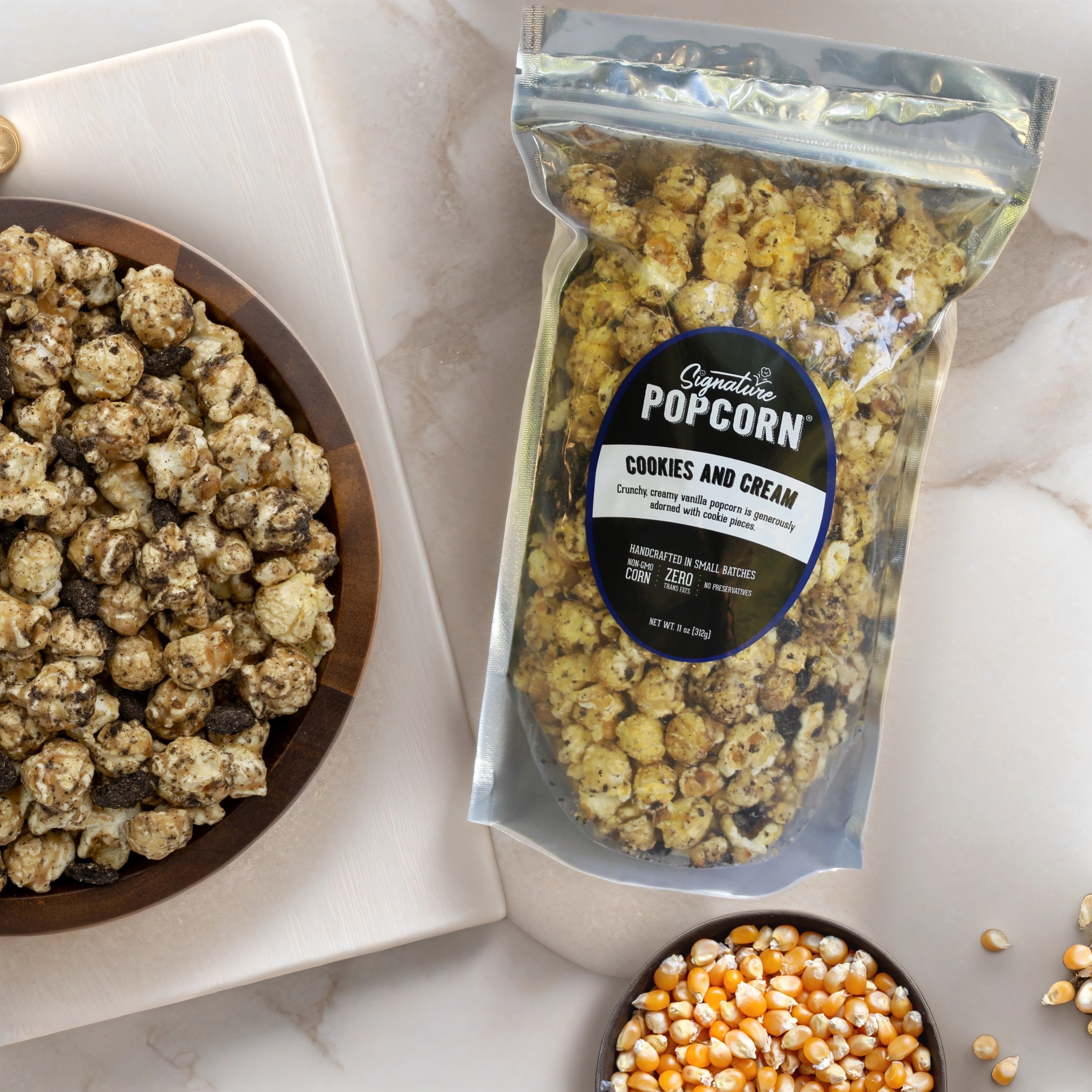 Large Gourmet Cookies & Cream Popcorn Bag – Signature Popcorn