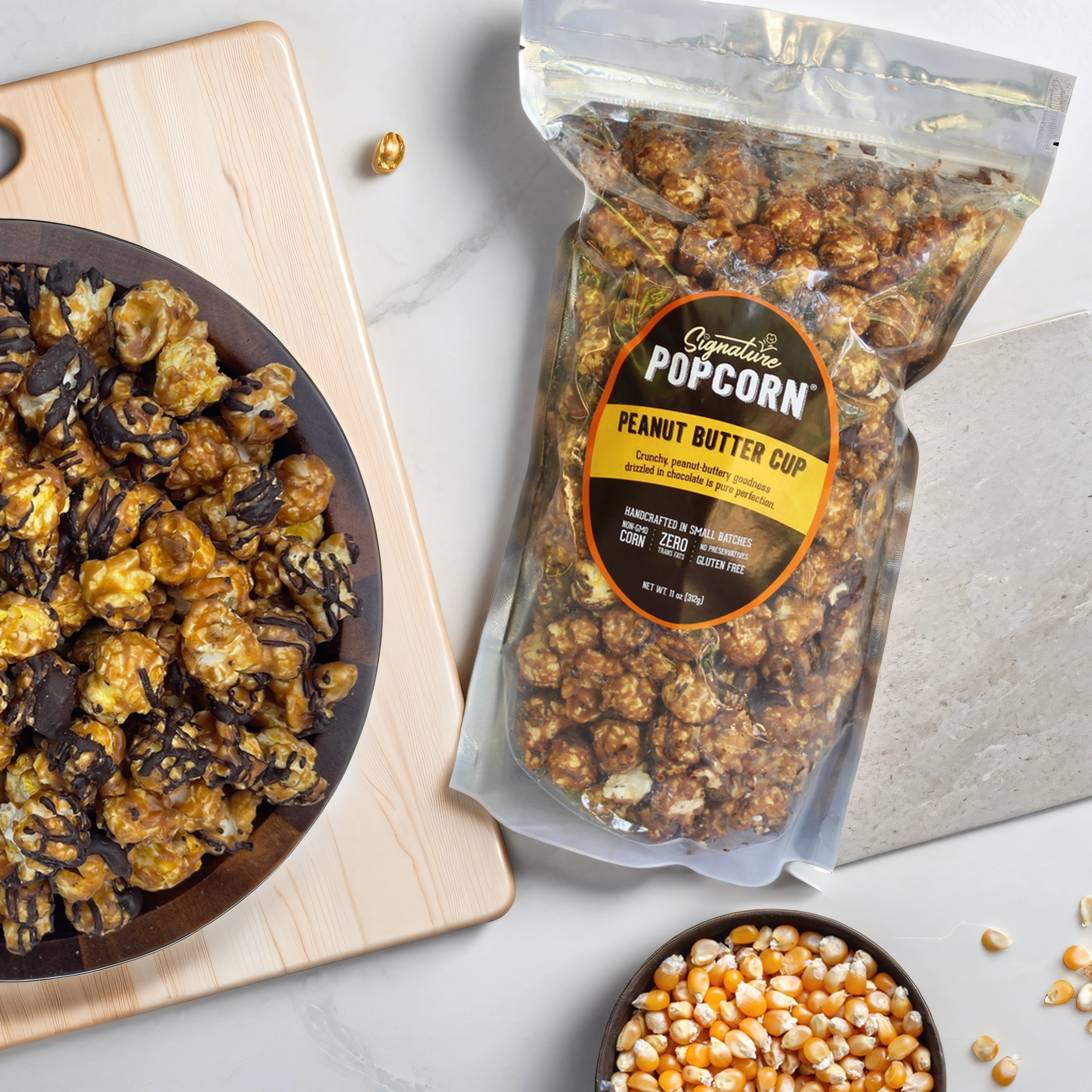 Large Gourmet Peanut Butter Cup Popcorn Bag – Signature Popcorn
