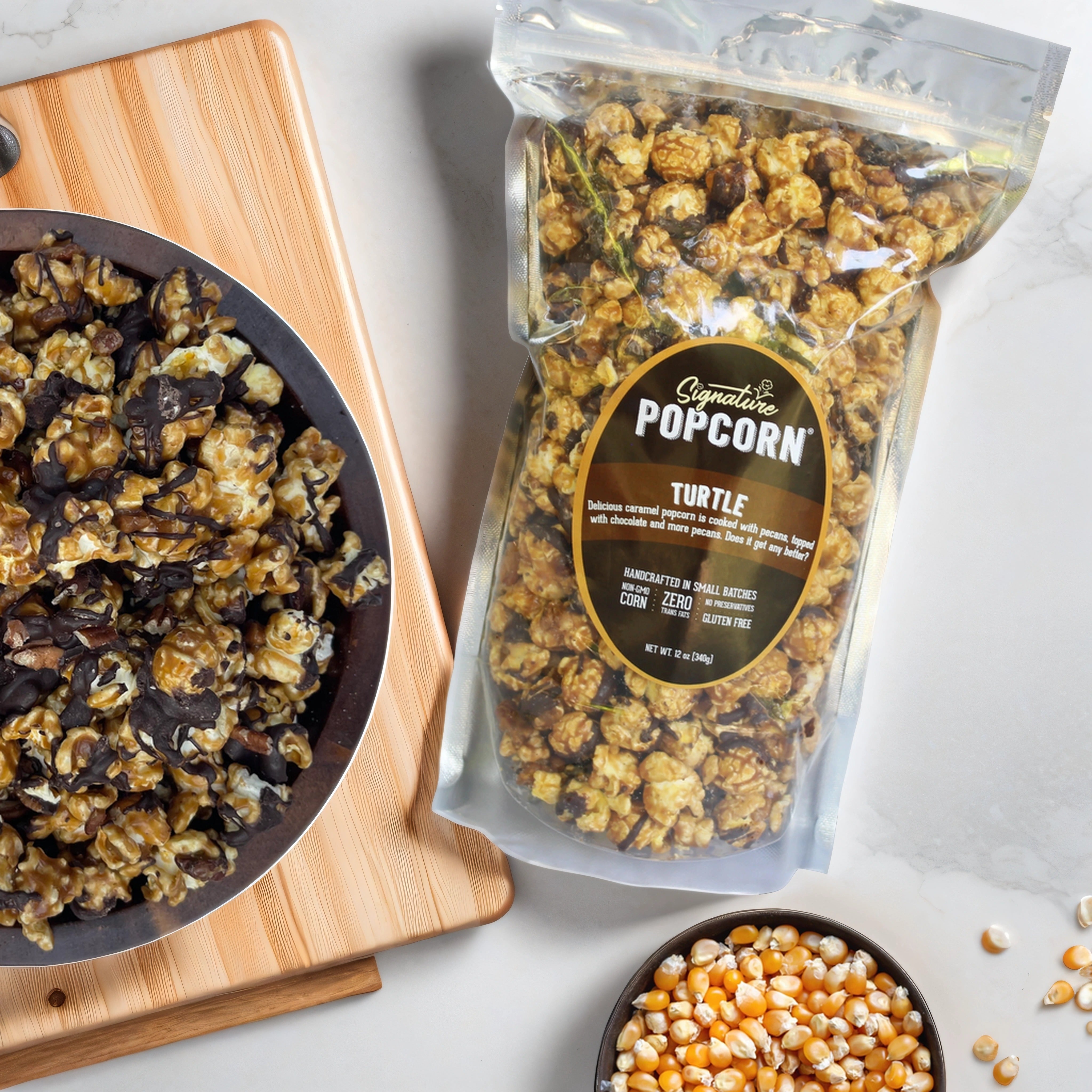 Large Gourmet Turtle Popcorn Bag – Signature Popcorn