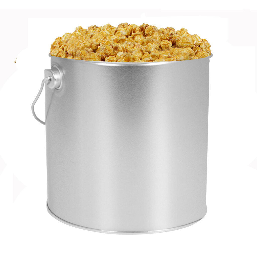 Silver 1-Gallon Popcorn Tin – Signature Popcorn